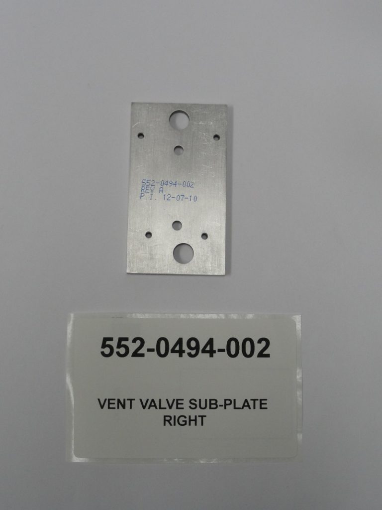 Right Vent Valve Sub-Plate 552-0494-002 - Advanced Aero Components