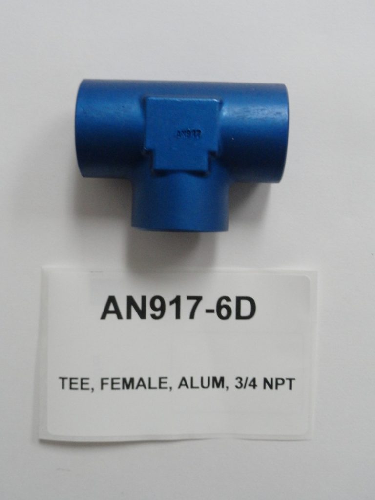 Aluminum Tee, 1/4 Tube x 1/8 NPT AN825-4D - Advanced Aero Components