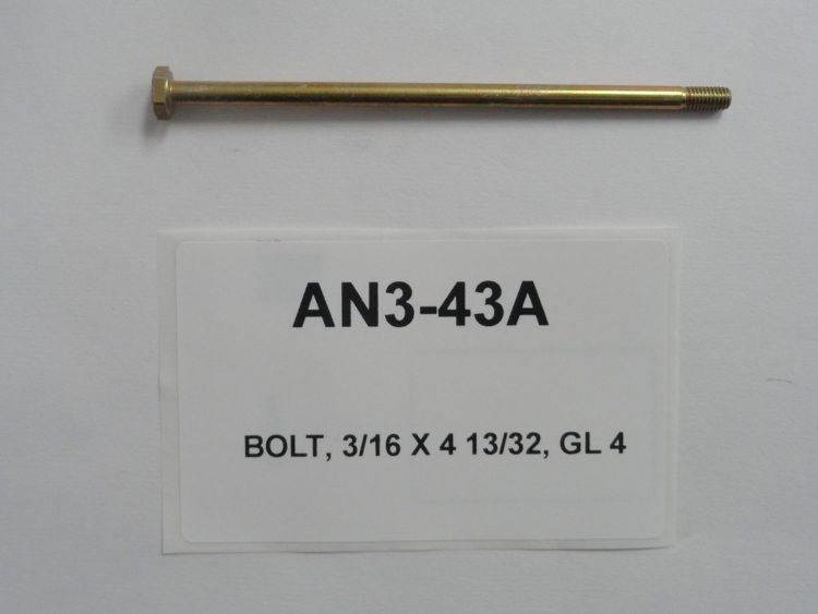 Bolt, 3/16 x 4 13/32, GL 4 AN3-43A - Advanced Aero Components