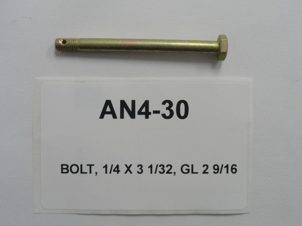 Bolt, DS, 1/4 x 3 1/32, GL 2 9/16 AN4-30 - Advanced Aero Components