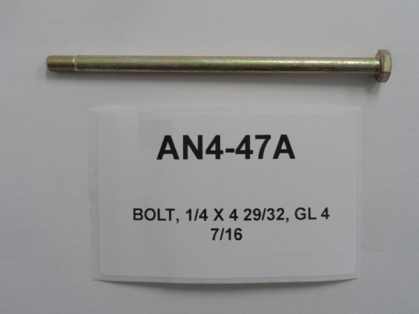 Bolt, 1/4 x 4 29/32, GL 4 7/16 AN4-47A - Advanced Aero Components