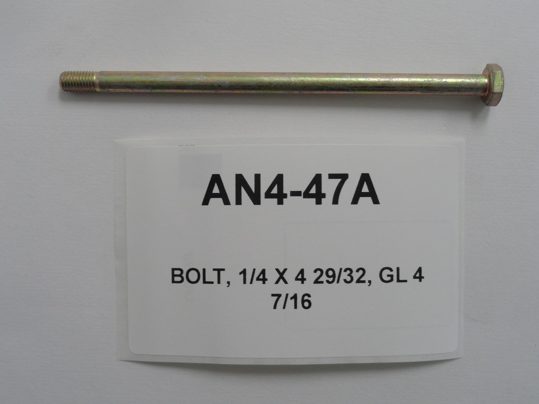 Bolt, 1/4 x 4 29/32, GL 4 7/16 AN4-47A - Advanced Aero Components