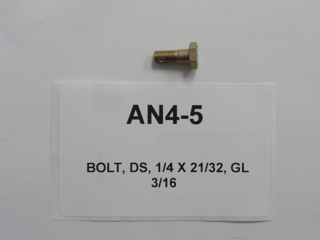 Bolt, DS, 1/4 x 21/32, GL 3/16 AN4-5 - Advanced Aero Components