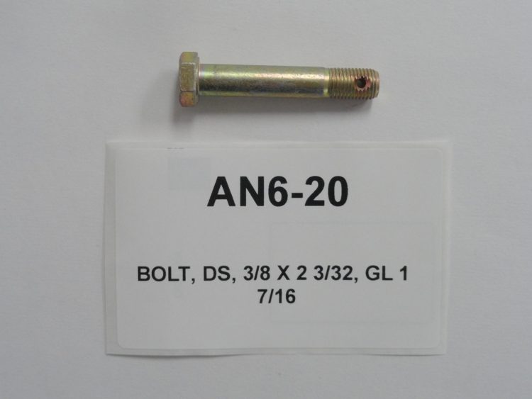 Bolt, DS, 3/8 x 2 3/32, GL 1 7/16 AN6-20 - Advanced Aero Components