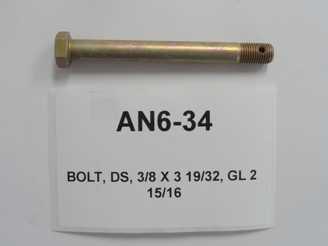Bolt, DS, 3/8 x 3 19/32, GL 2 15/16 AN6-34 - Advanced Aero Components