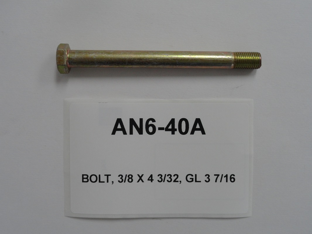 Bolt, 3/8 x 4 3/32, GL 3 7/16 AN6-40A - Advanced Aero Components